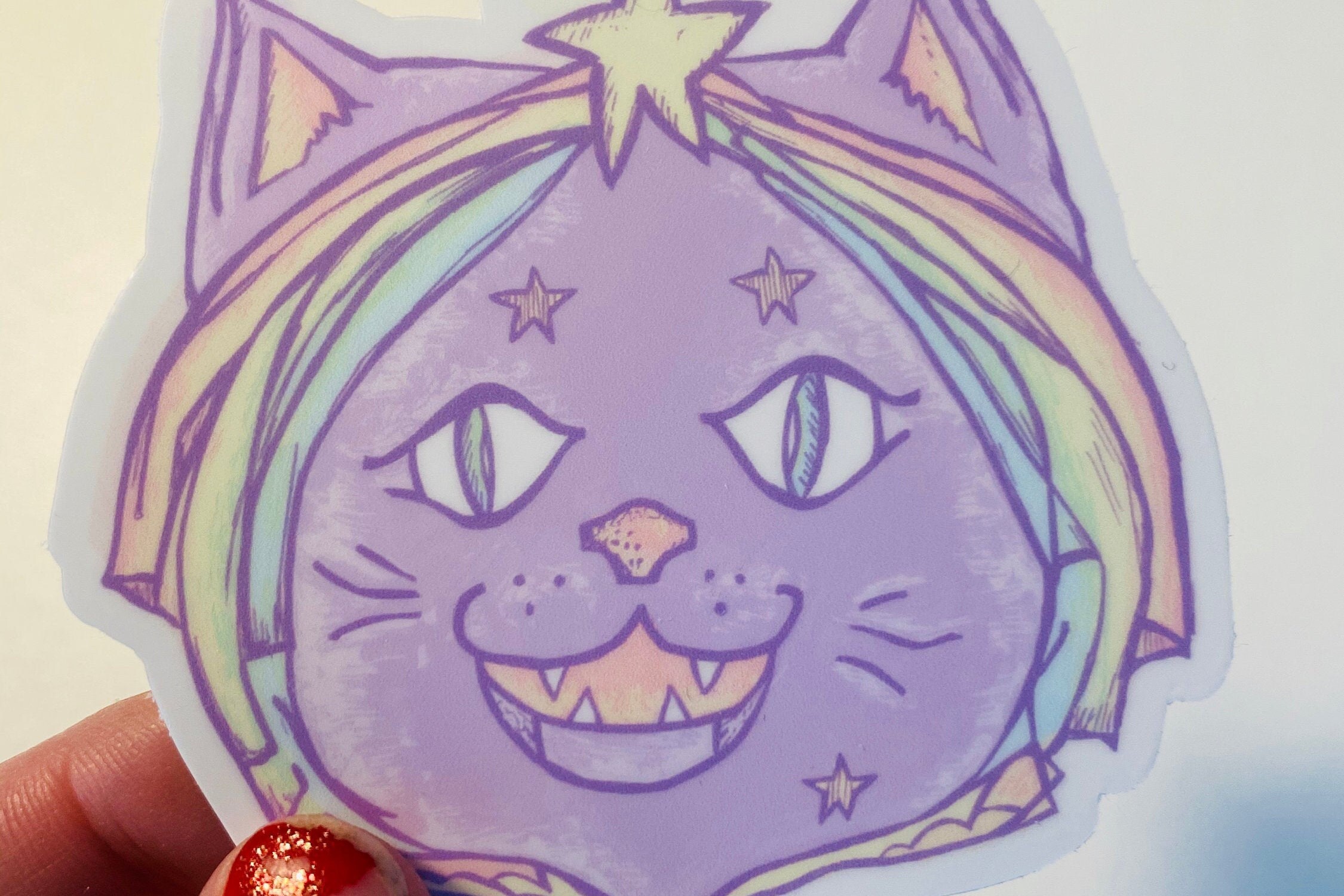 Galaxy Cat Sticker Cute Stickers Laptop Stickers Cat | Etsy