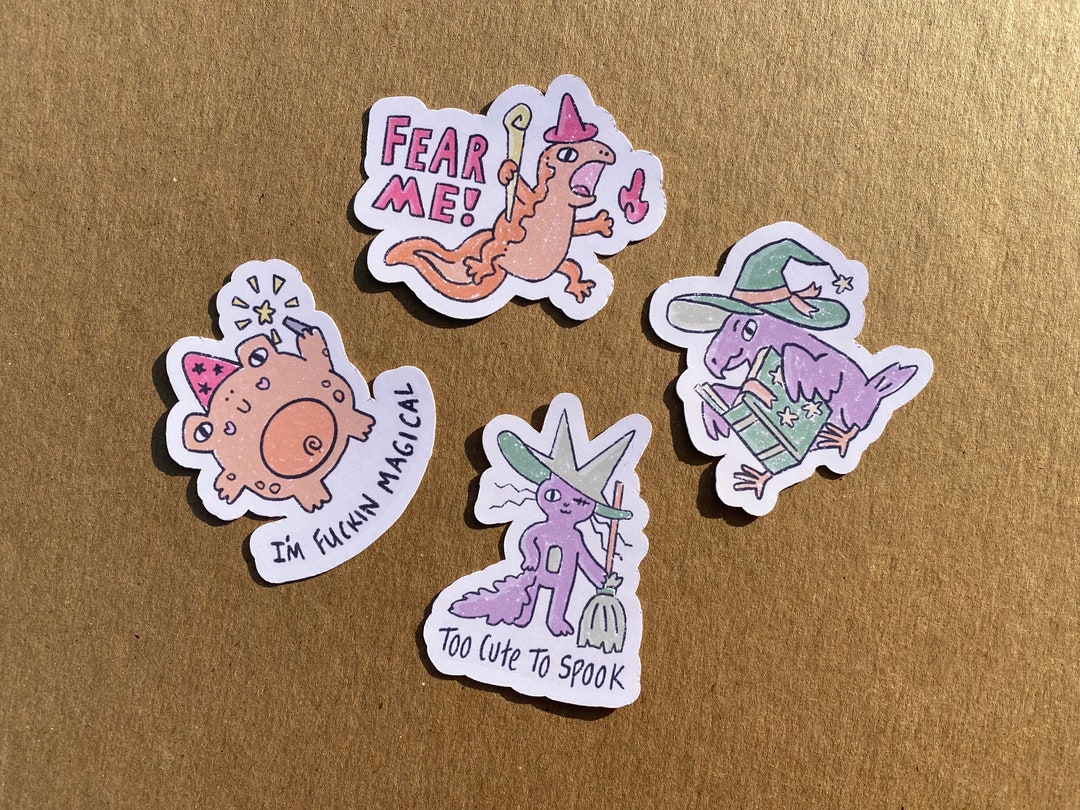 Witch Familiarsticker Set Magical Familiars Newt Sticker - Etsy