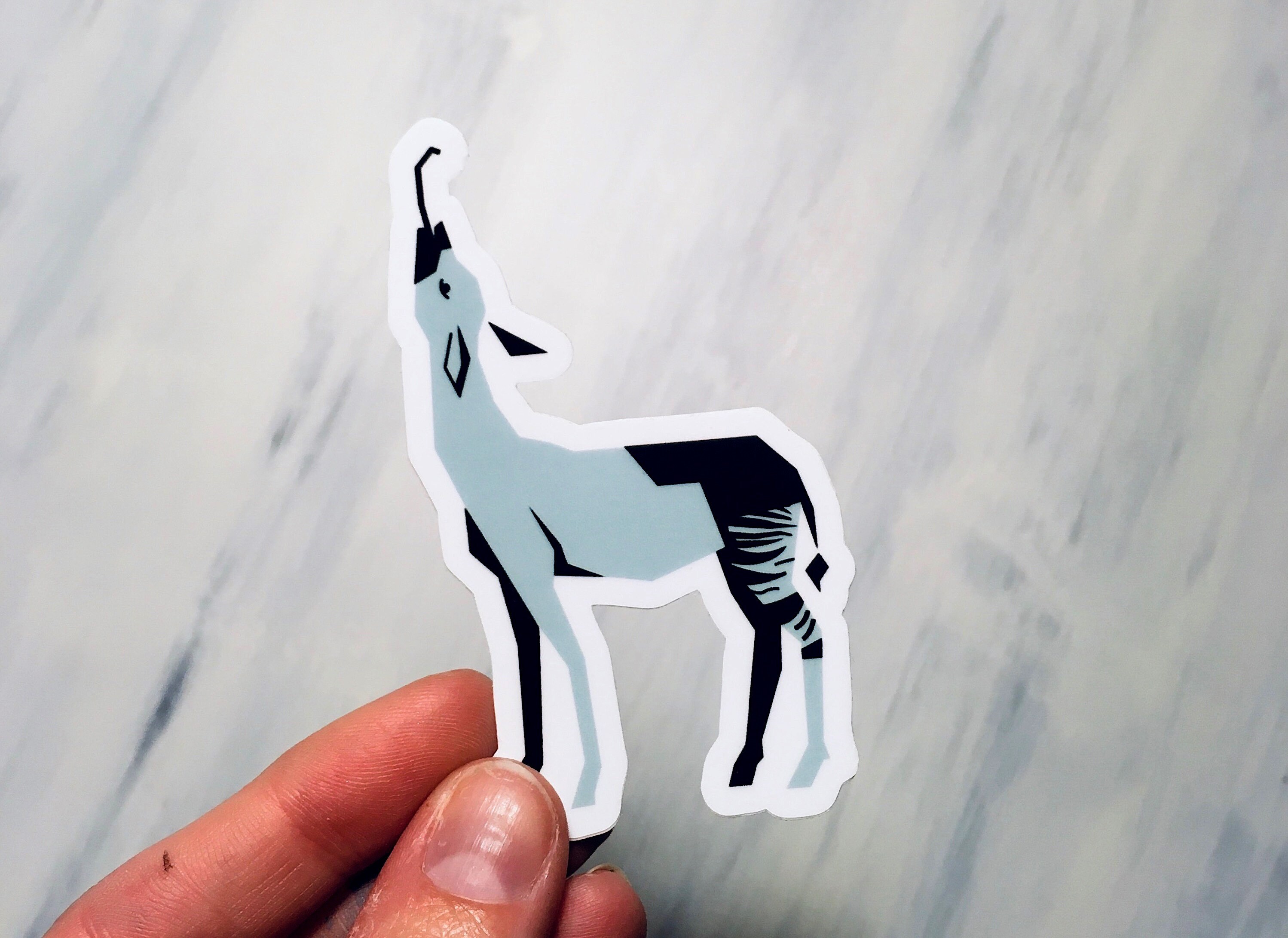 Geometric Okapi Nature Vinyl Sticker Okapi Decal Okapi | Etsy