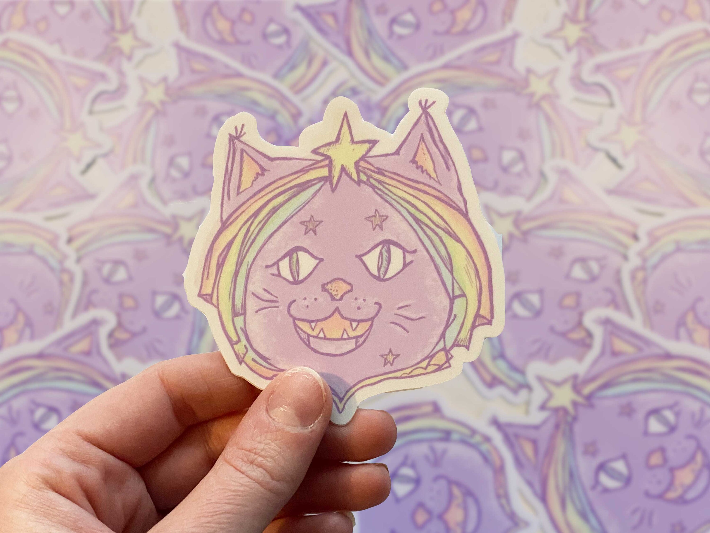 Galaxy Cat Sticker Cute Stickers Laptop Stickers Cat | Etsy