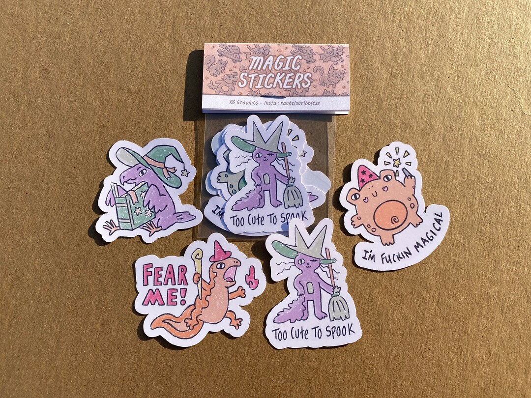 Witch Familiar Sticker Pack Magical Familiars Newt Sticker - Etsy
