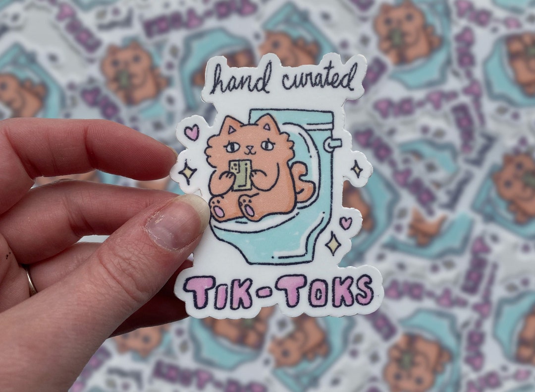 Funny Tiktok Meme Vinyl Sticker | Toilet Sticker | Funny Cat Sticker - Etsy
