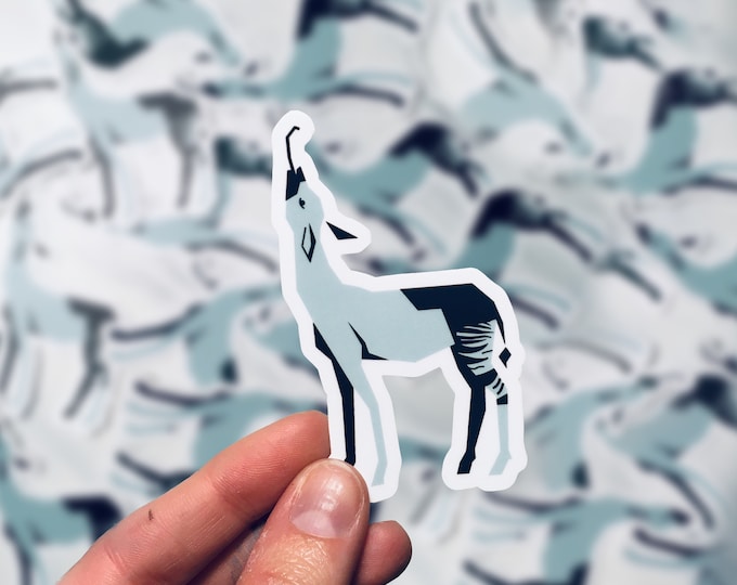 Geometric Okapi Nature Vinyl Sticker Okapi Decal Okapi Sticker Unique ...