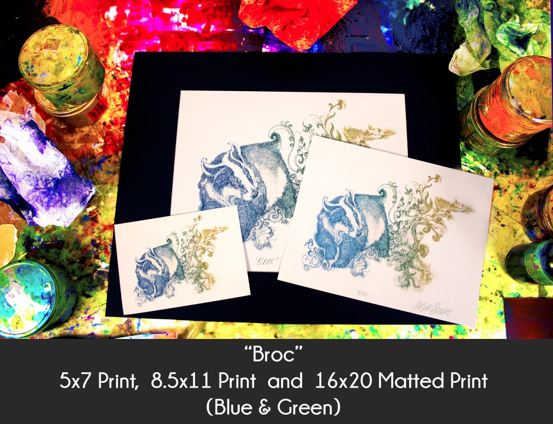 Badger - 8.5x11 Inch Giclee Print - Celtic - Badgers - Guide - Fine Art ...