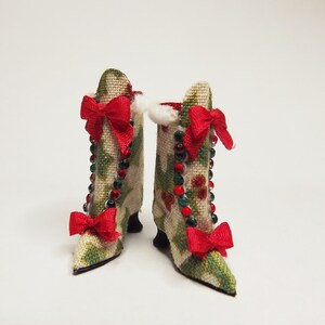 Miniature Christmas Dolls House Boots in 1/12th Scale - Etsy