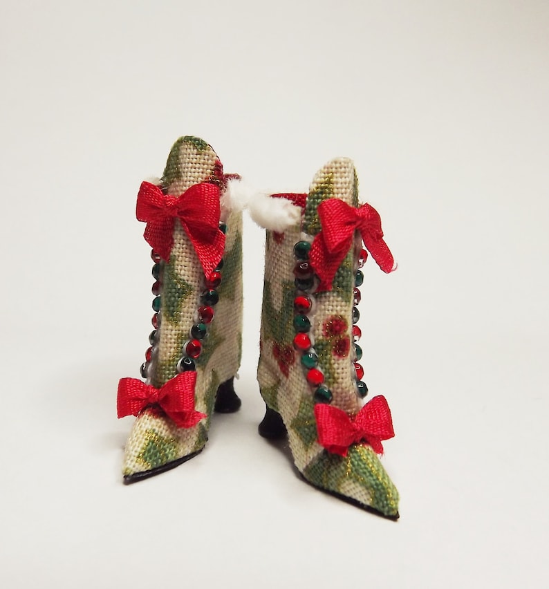 Miniature Christmas Dolls House Boots in 1/12th Scale | Etsy