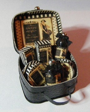 Filled Black Faux Leather Miniature Case Kit | Etsy