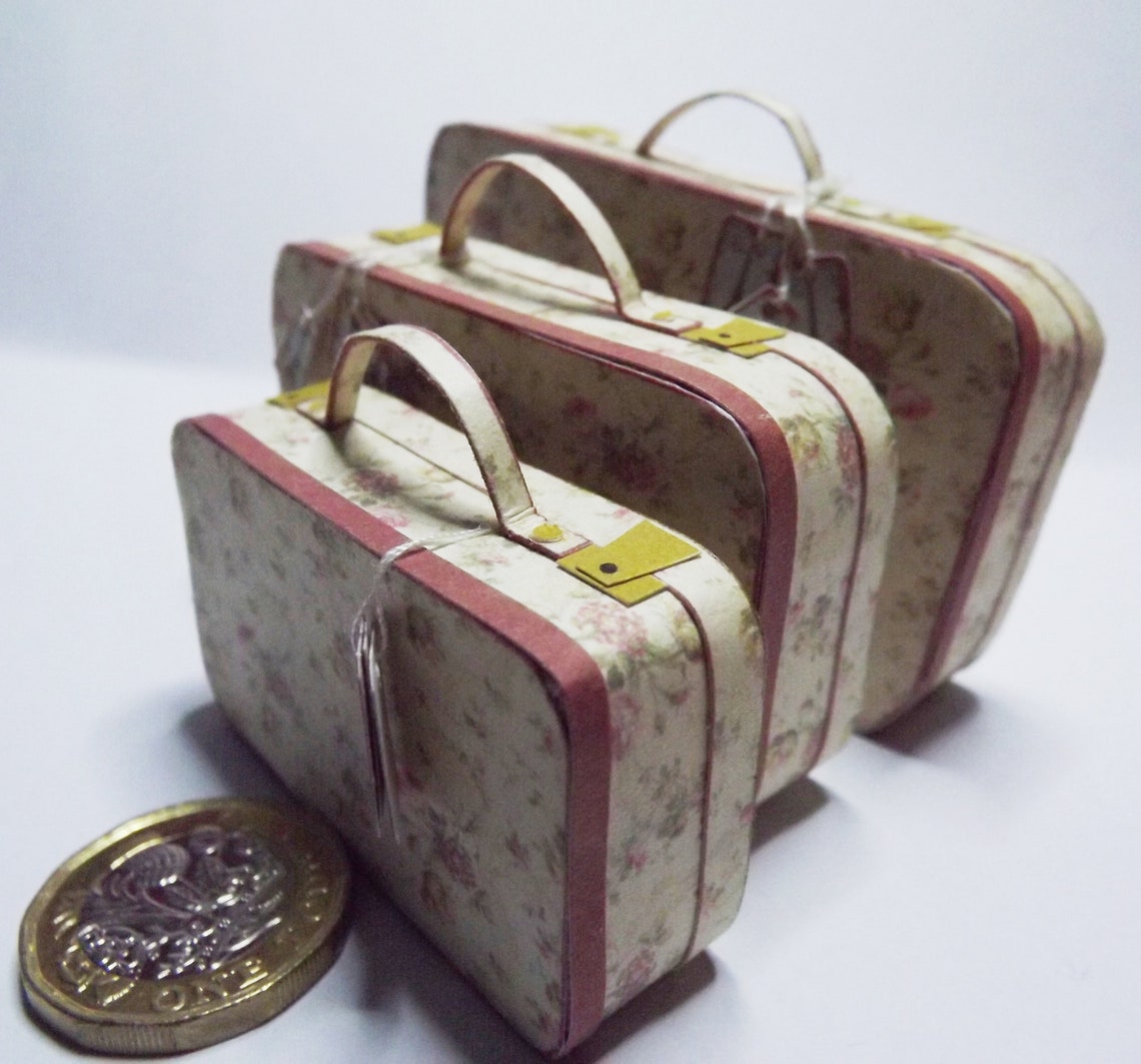 Dolls House Miniature 3 Piece Luggage Set Kit 1/12th Scale | Etsy