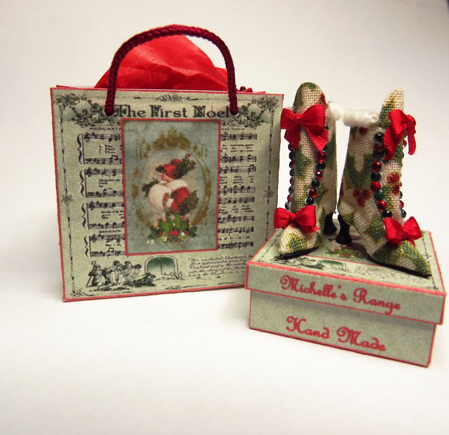 Miniature Christmas Dolls House Boots in 1/12th Scale - Etsy