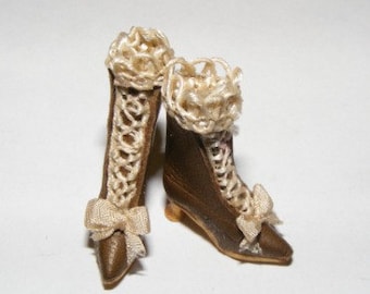 1/12TH Dolls House Miniature Lilac Leather Boots | Etsy