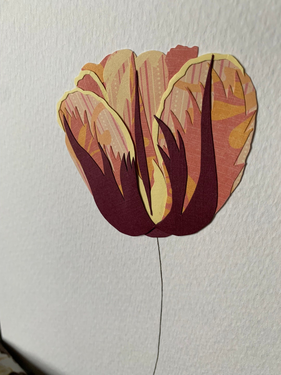 Tulip Paper Collage/ Upcycled Paper Collage/ Recycled Art/ Tulip Art - Etsy