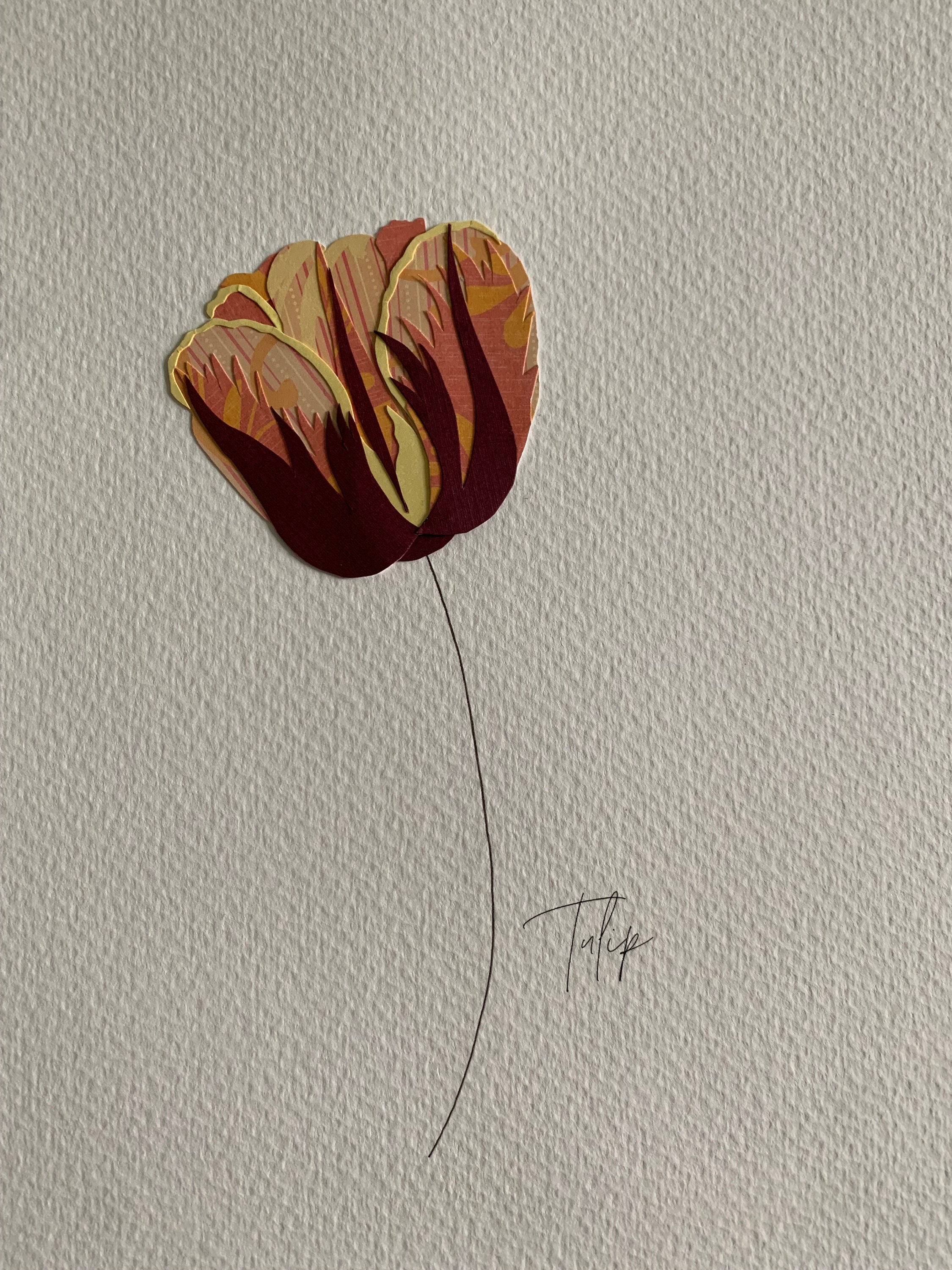 Tulip Paper Collage/ Upcycled Paper Collage/ Recycled Art/ Tulip Art - Etsy