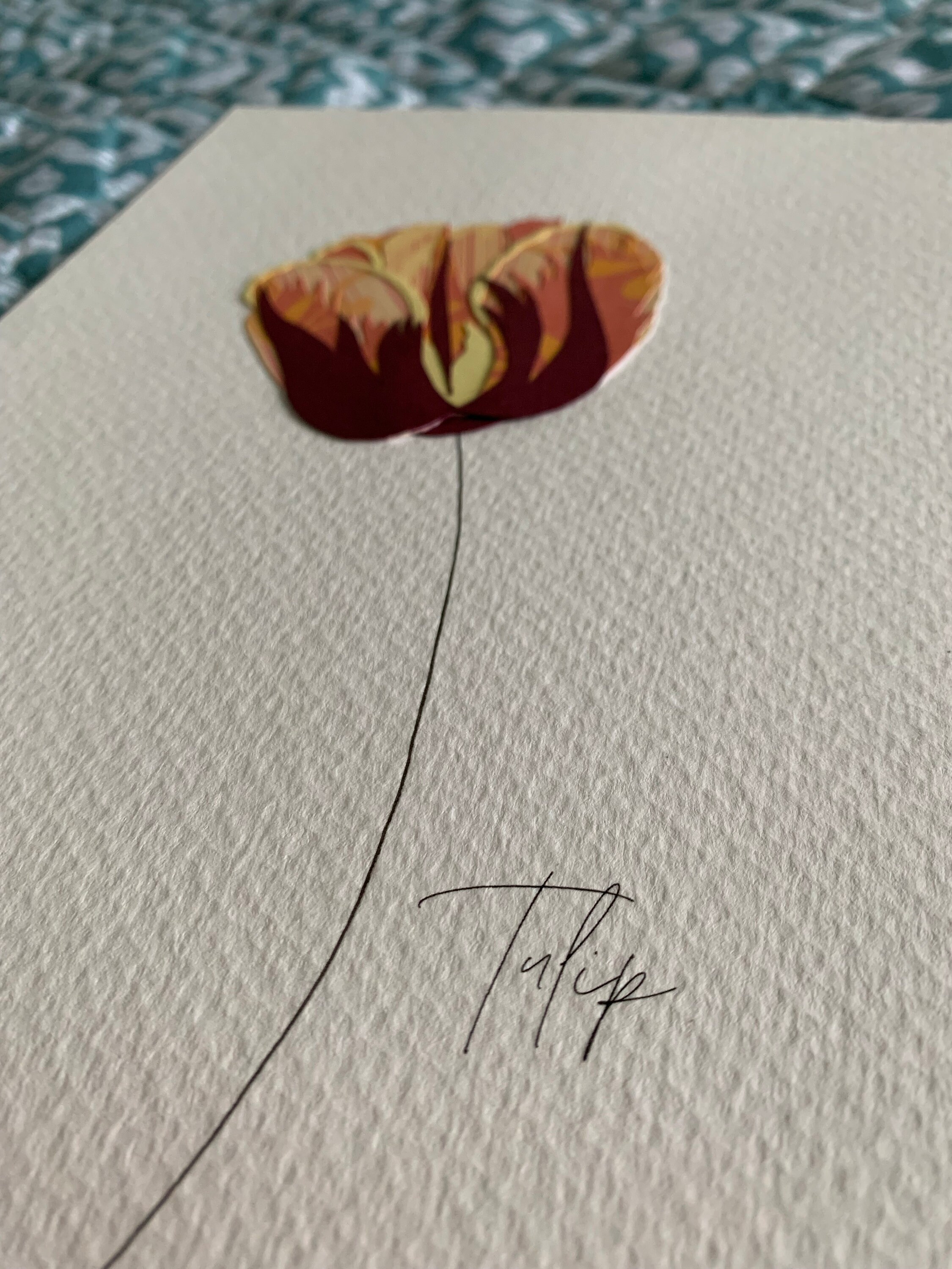 Tulip Paper Collage/ Upcycled Paper Collage/ Recycled Art/ Tulip Art - Etsy