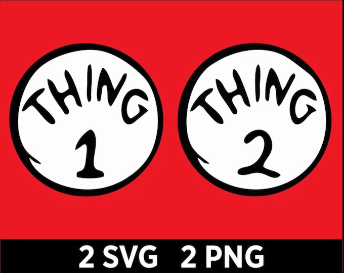 Thing 1 and Thing 2 Svg Png Dxf Eps - Etsy Canada