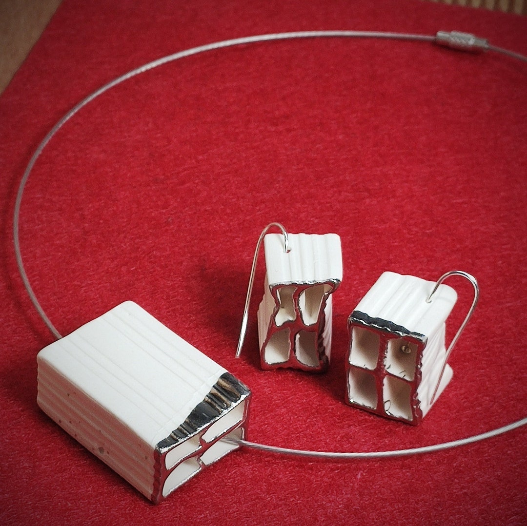 Porcelain Themed Pierced Building Bricks Jewelry - Etsy