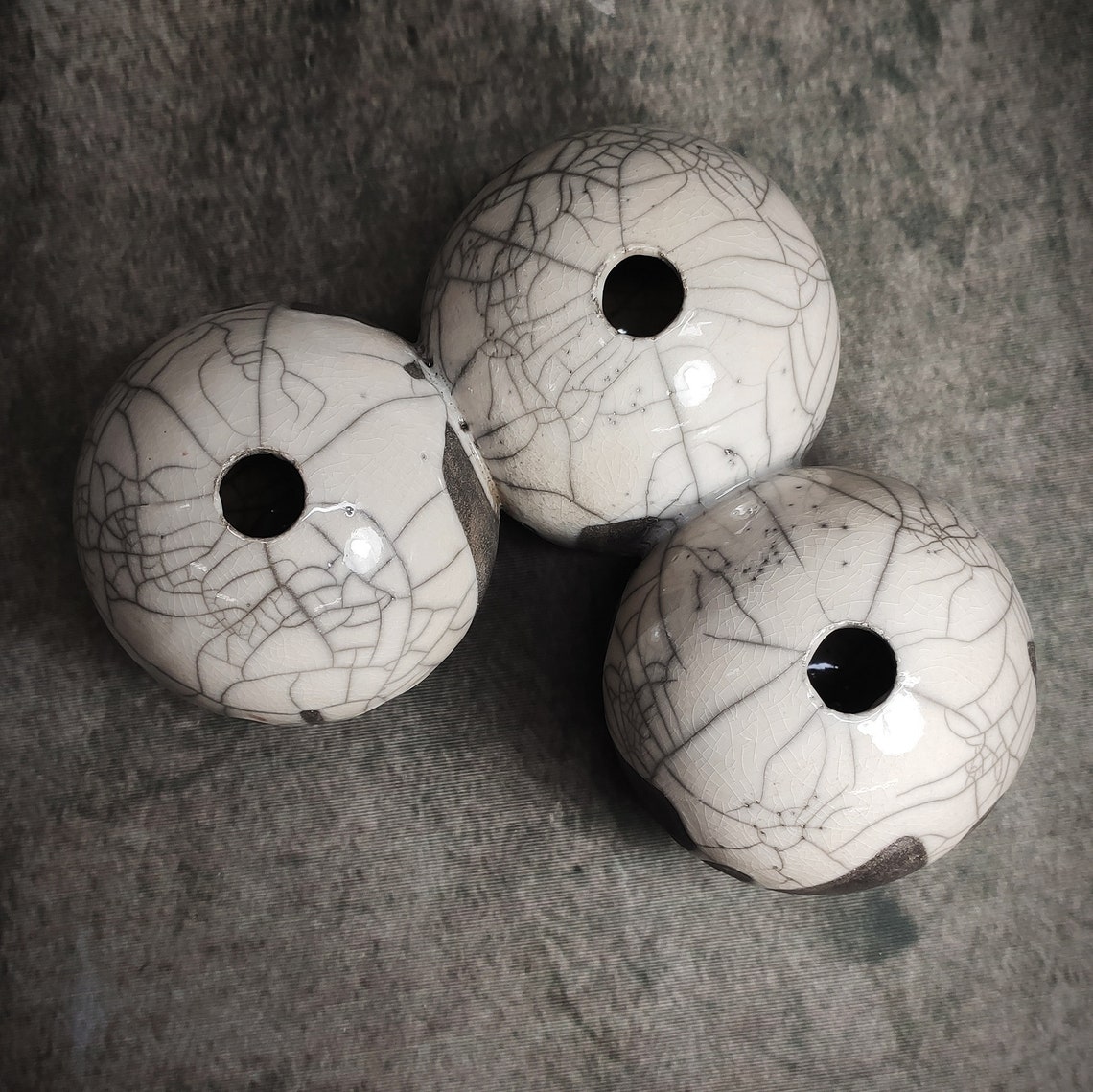 3 Sphere Raku Ceramic - Etsy
