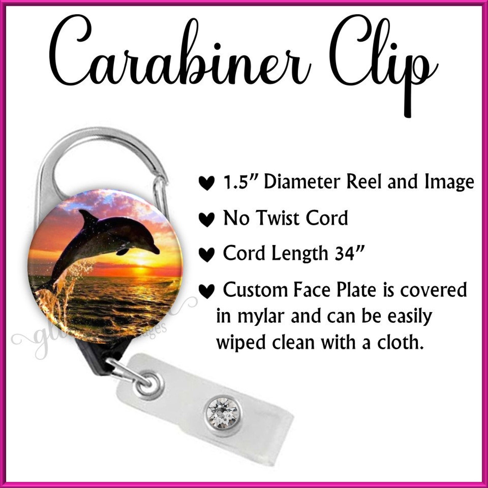 Dolphin Retractable Badge Reel, Dolphin Badge Reel, Dolphin Retractable ...