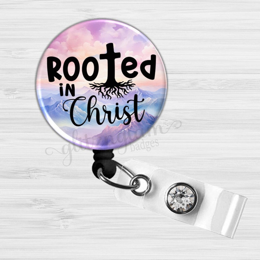 Christian Badge Reel, Rooted in Christ Badge Holder, Faith Retractable ...