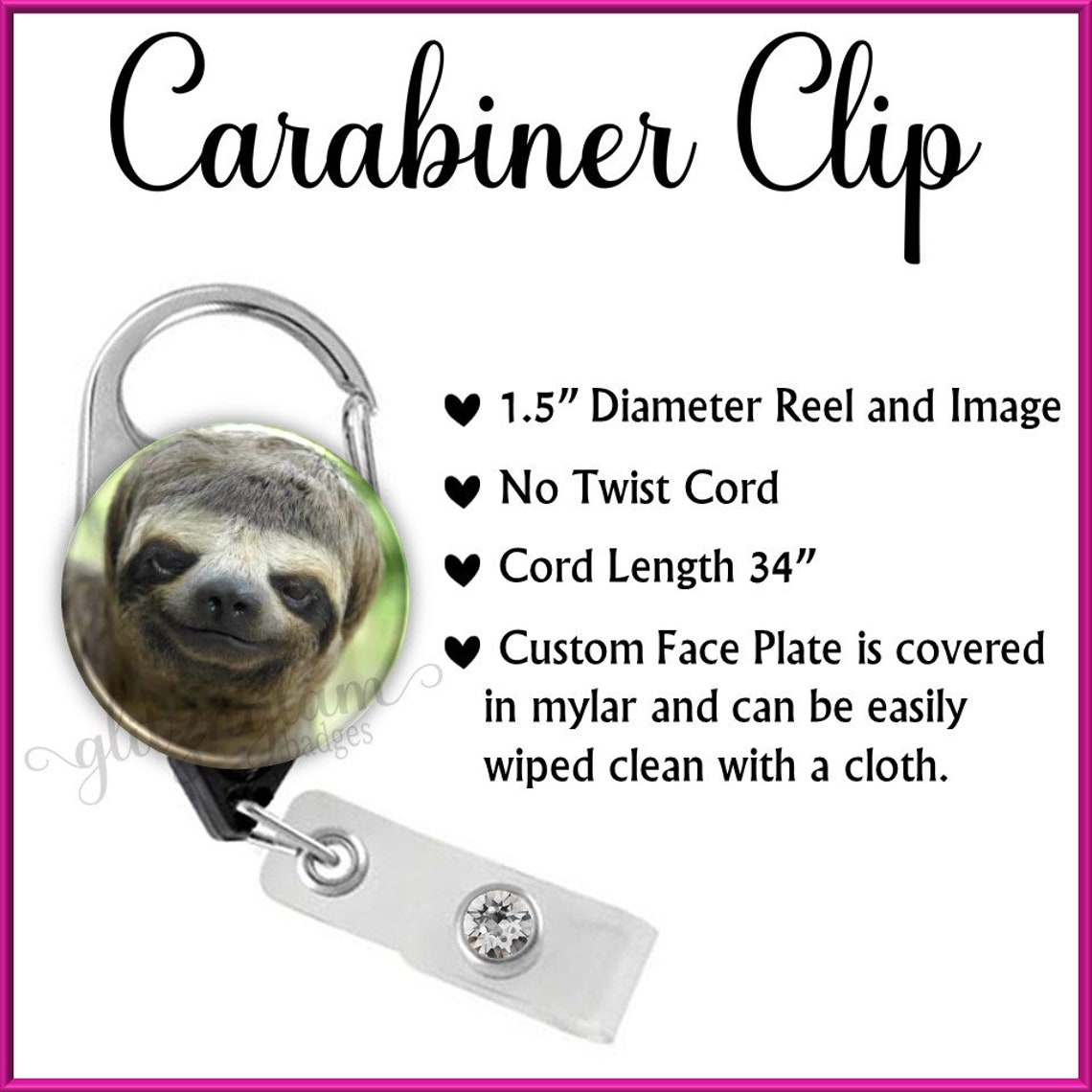 Cute Sloth Retractable Badge Holder, Sloth ID Badge Reel, Animal Rescue ...