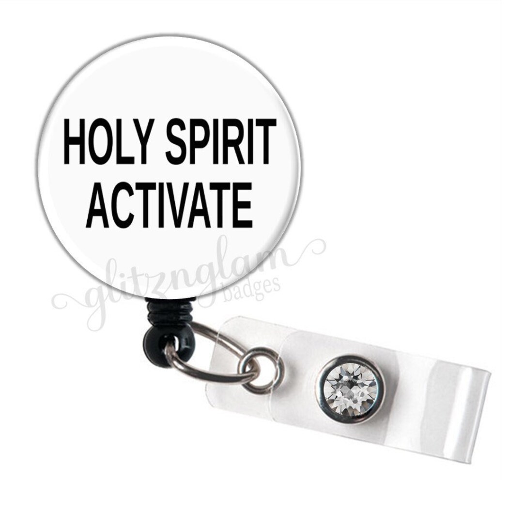 Holy Spirit Activate Badge Holder Reel Funny Badge Holder - Etsy