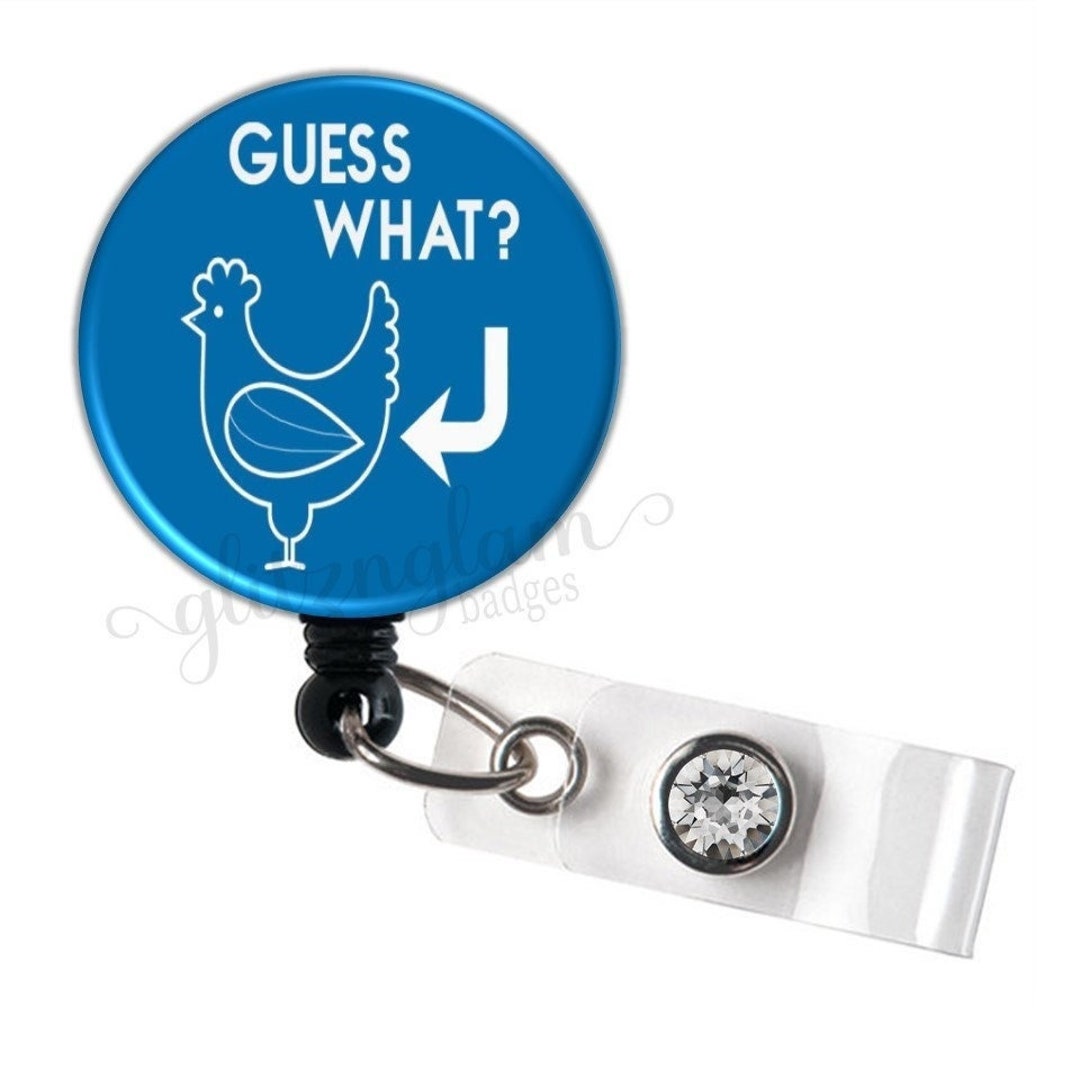 Chicken Badge Holder, Funny Office Badge Reel, Chicken Badge Reel ...