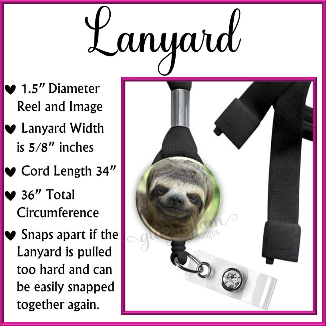 Cute Sloth Retractable Badge Holder, Sloth ID Badge Reel, Animal Rescue ...