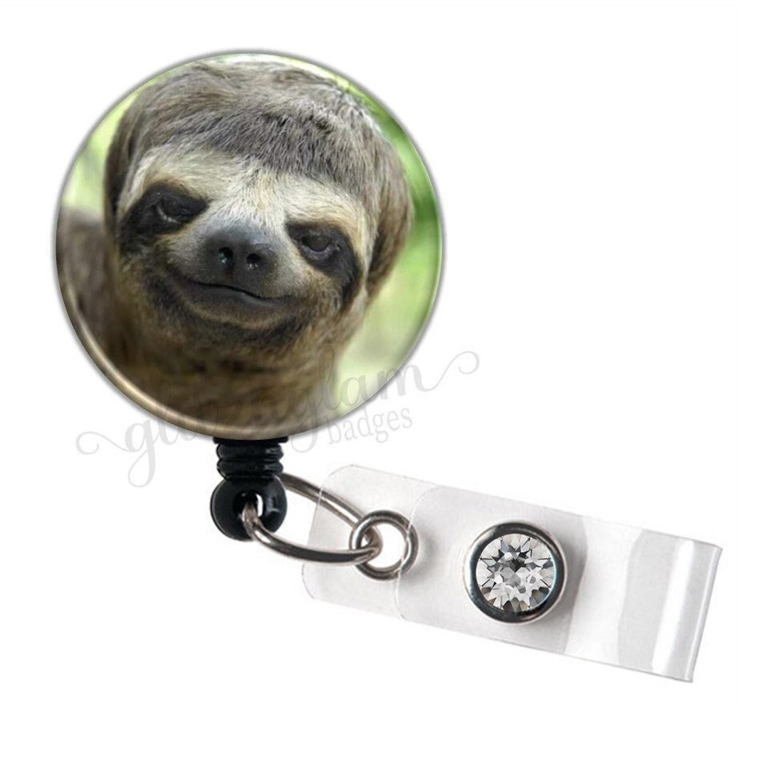 Cute Sloth Retractable Badge Holder, Sloth ID Badge Reel, Animal Rescue ...