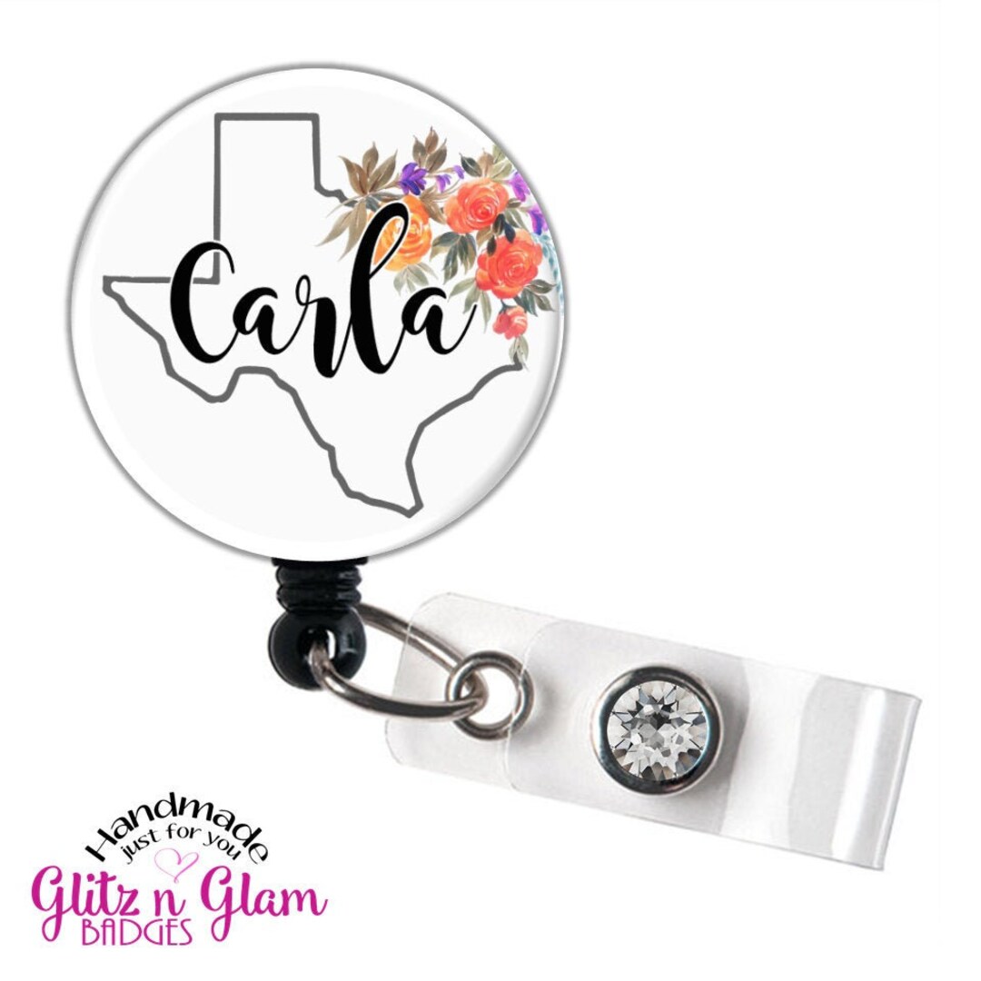 Texas Badge Holder, Personalized Texas Badge Holder, I Love Texas Badge ...
