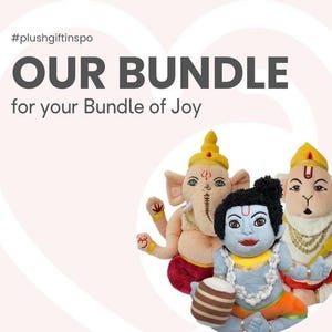 Hindu Gods Ganesh, Hanuman & Krishna Plush Bundle Soft Toys of by Plush ...