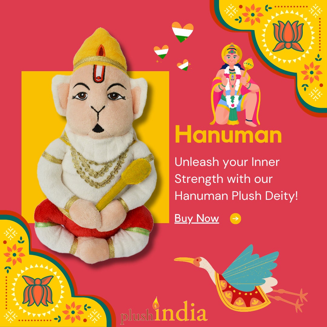 Plush Hanuman - Soft Toy of Hindu God Hanuman Diwali Gift by Plush ...
