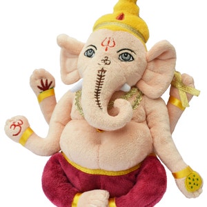 Handmade Plush Ganesh Toy, 9.5-inch Hindu Deity Plush Toy Diwali Gift ...