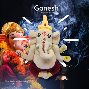 Handmade Plush Ganesh Toy, 9.5-inch Hindu Deity Plush Toy Diwali Gift ...