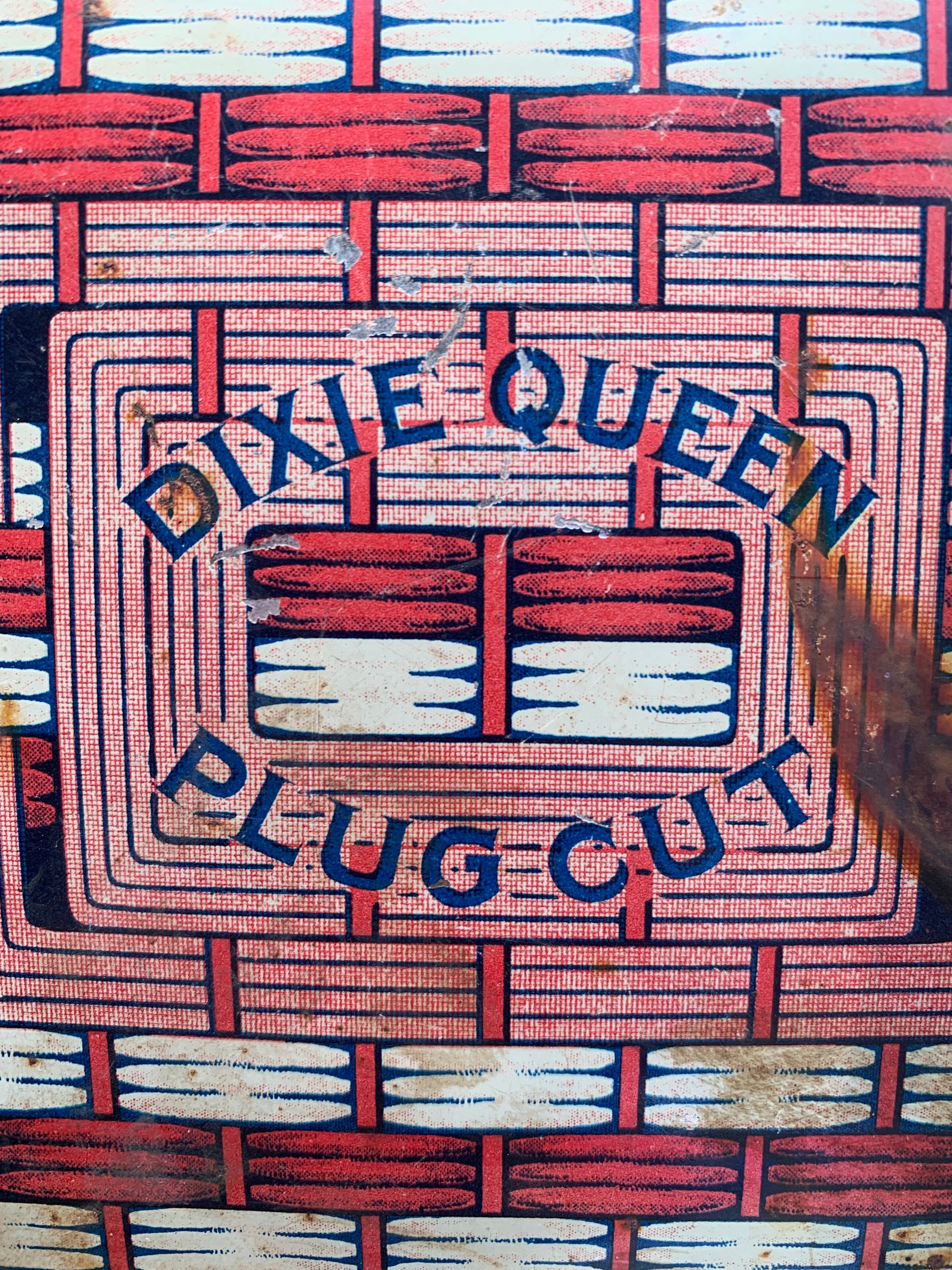 Vintage Dixie Queen Plug Cut Tin Metal Handles Pail 8 Inches X 4 X 5 ...