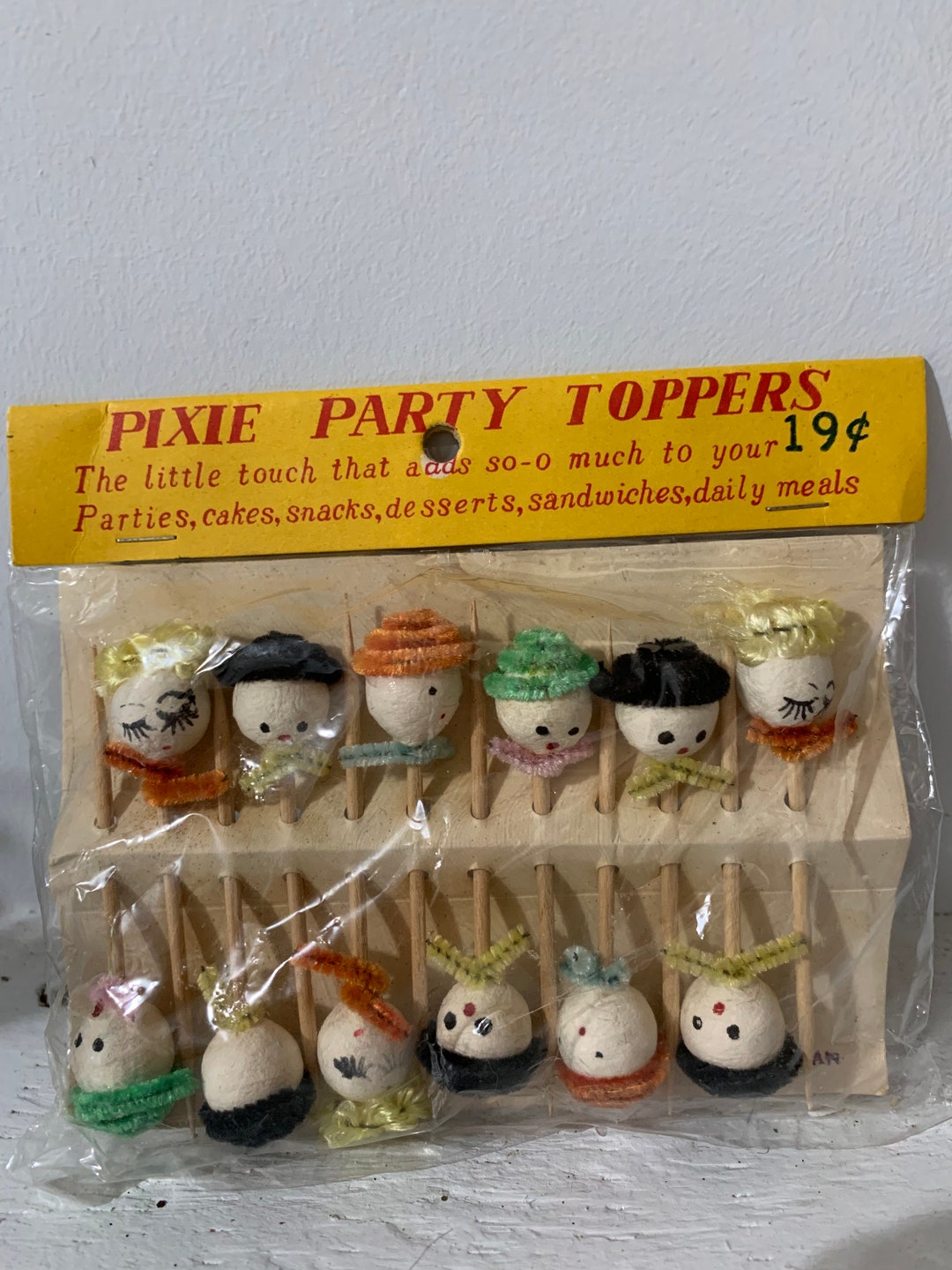 Pixie Party Toppers in Original Package Spun Cotton Heads. - Etsy