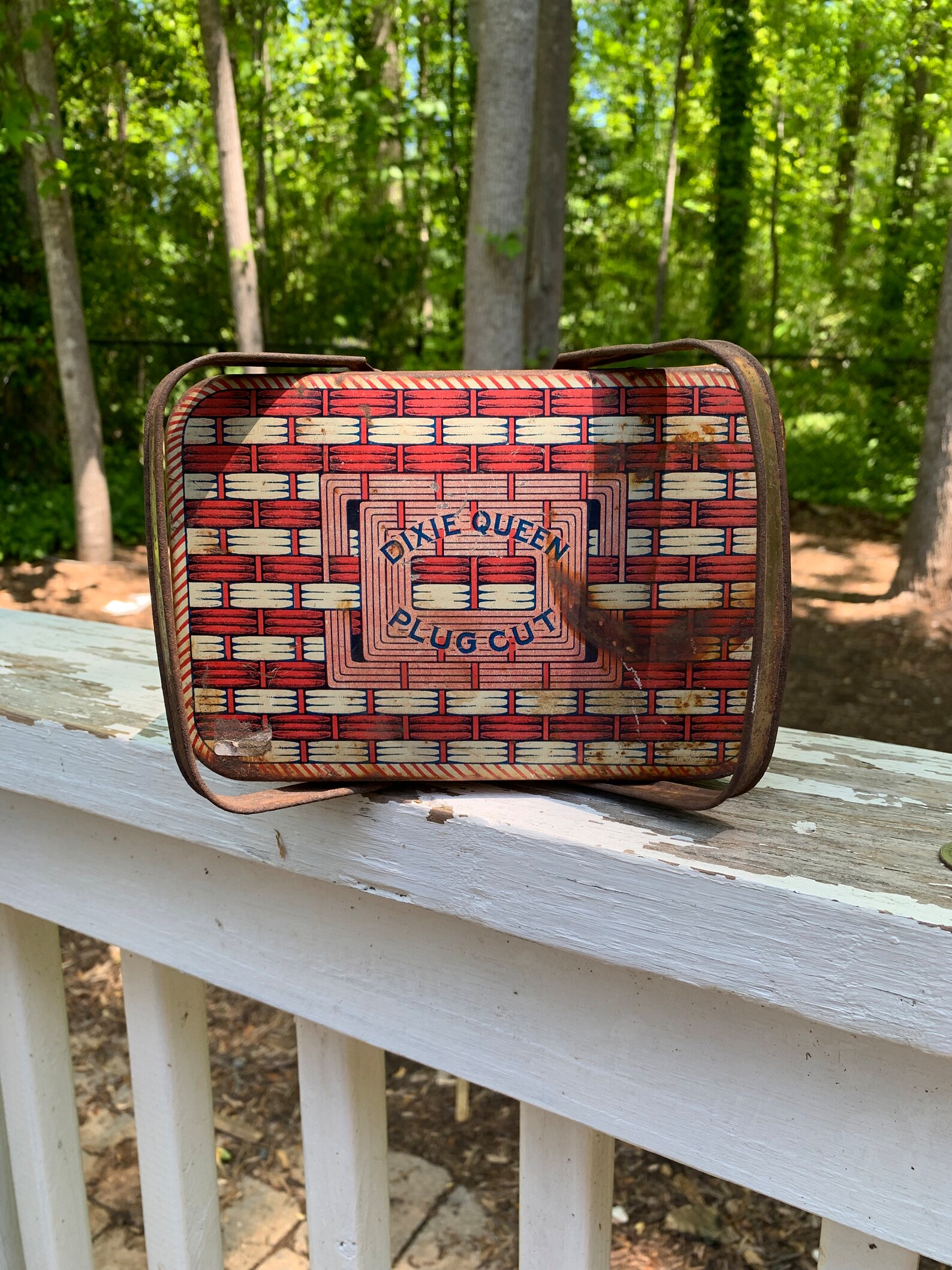 Vintage Dixie Queen Plug Cut Tin Metal Handles Pail 8 Inches X 4 X 5 ...