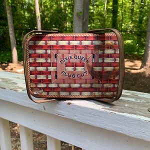 Vintage Dixie Queen Plug Cut Tin Metal Handles Pail 8 Inches X 4 X 5 ...