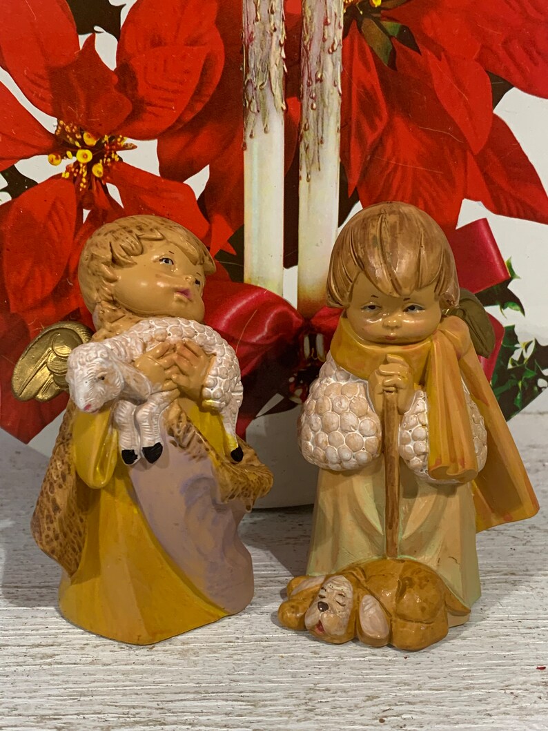 Vintage Fontanini E. Simonell 143 &144 Angels Shepherds, Made in Italy ...