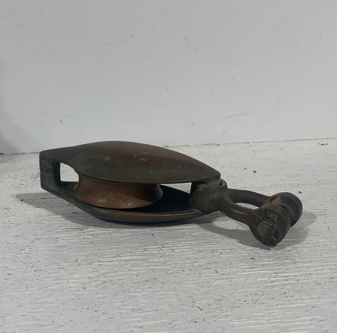 Vintage Rare Solid Cast Brass Nautical Pulley for Sailboat, Has Patina ...