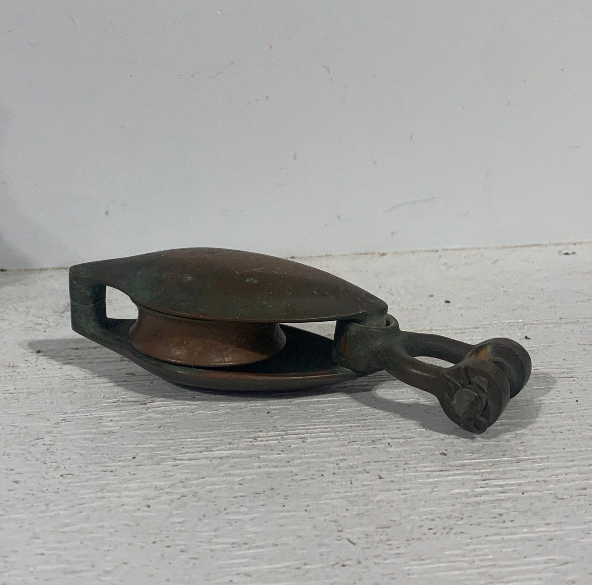 Vintage Rare Solid Cast Brass Nautical Pulley for Sailboat, Has Patina ...