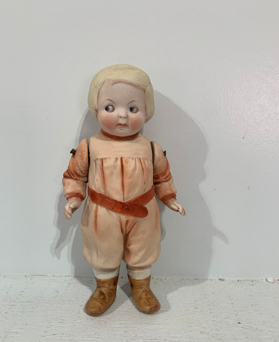 Antique Hertwig All-bisque Doll in Molded Rhomber Peach Colored Made in ...