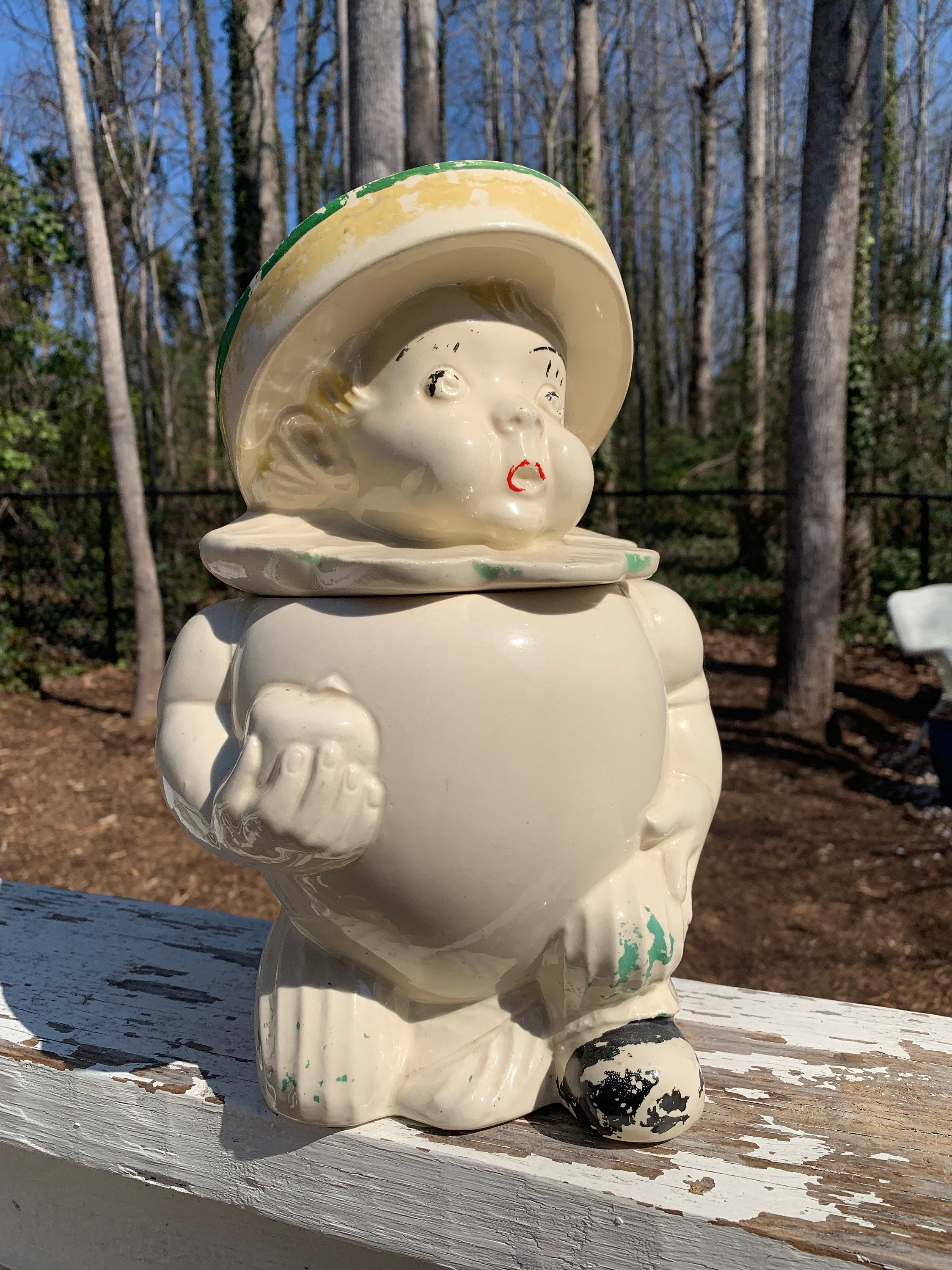 Vintage Albert Apple Cookie Jar 1940s. Paint is Mostly Rubbed Off ...