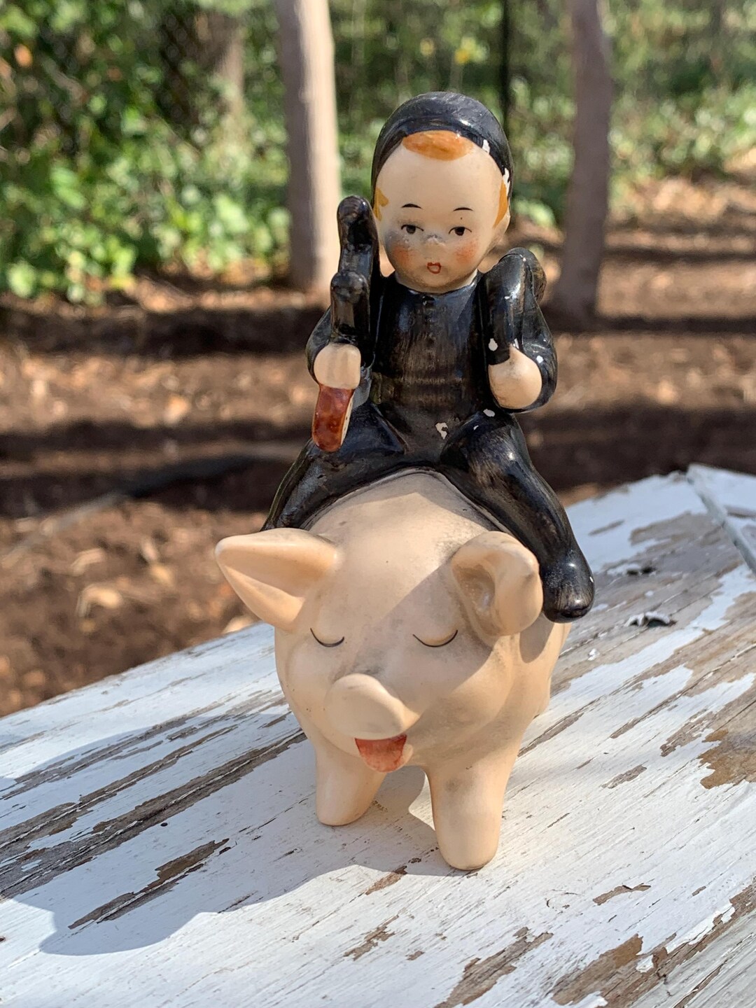 1960S Goebel Chimney Sweep Boy Riding a Pig, W Germany Crazing, Cutest ...