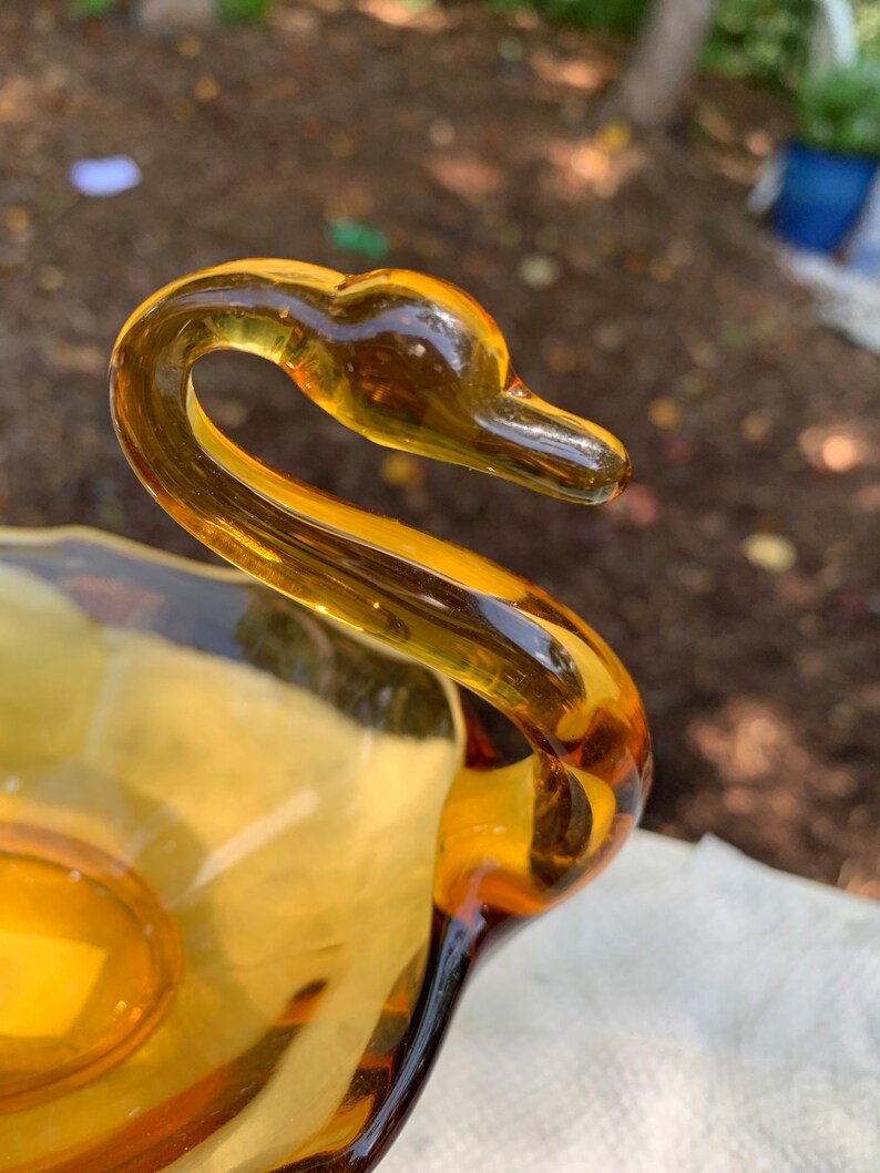Reduced...sunshine in Glass Viking Amber Swan Color of - Etsy