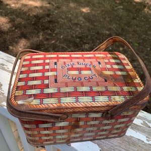 Vintage Dixie Queen Plug Cut Tin Metal Handles Pail 8 Inches X 4 X 5 ...
