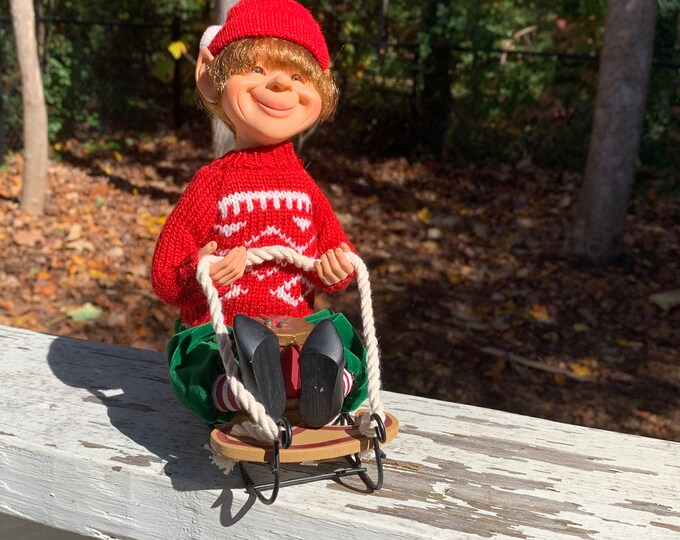 Designer Karen Didion Collectible Elf, Pixie on Sleigh, Many Different ...
