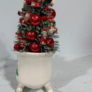 Vintage Relpo Christmas Santa Sleigh Planter, Tree Filled With Vintage ...