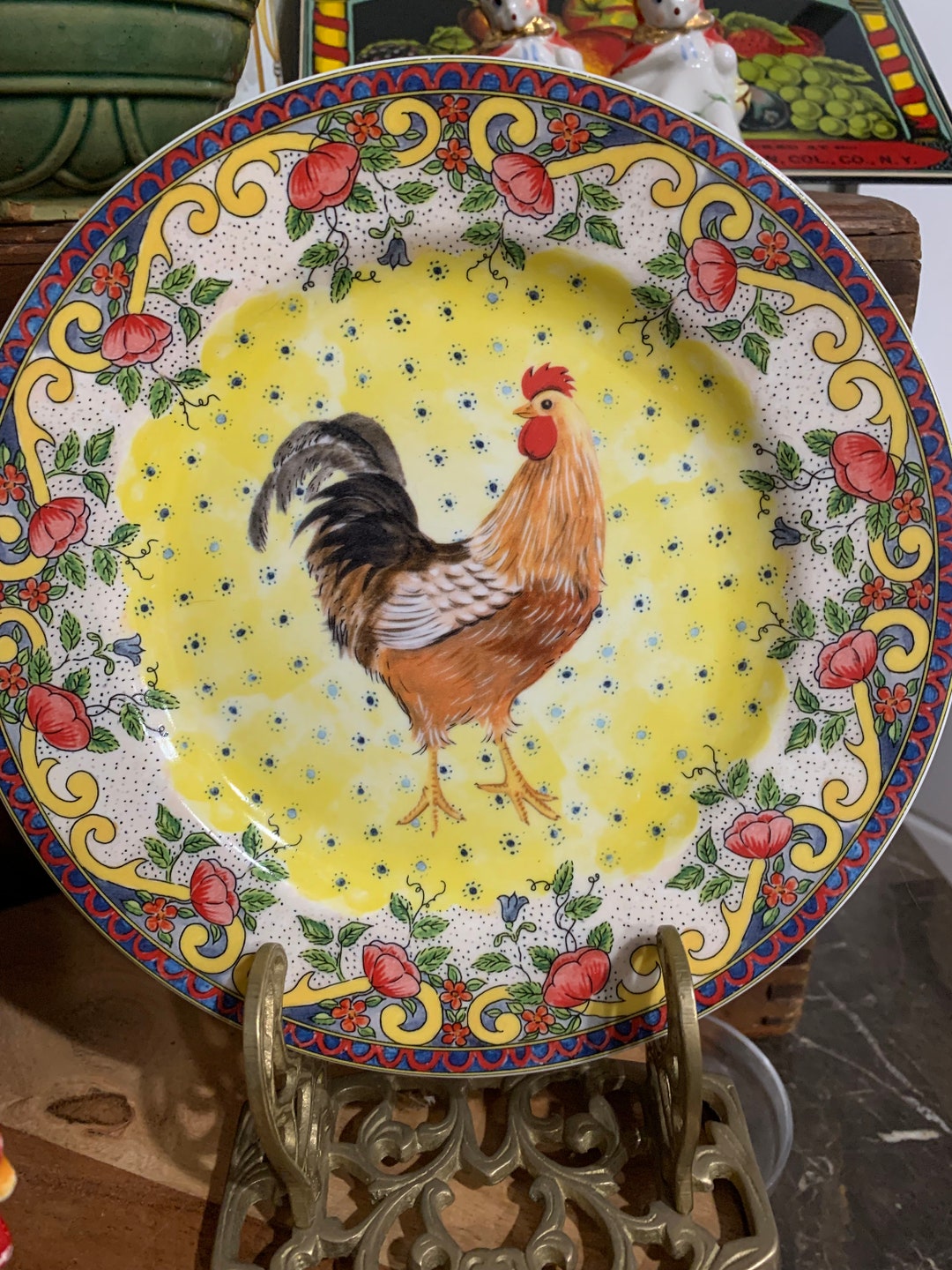 Rooster Bread Plate Made by American Atelier at Home, Petite Rooster ...