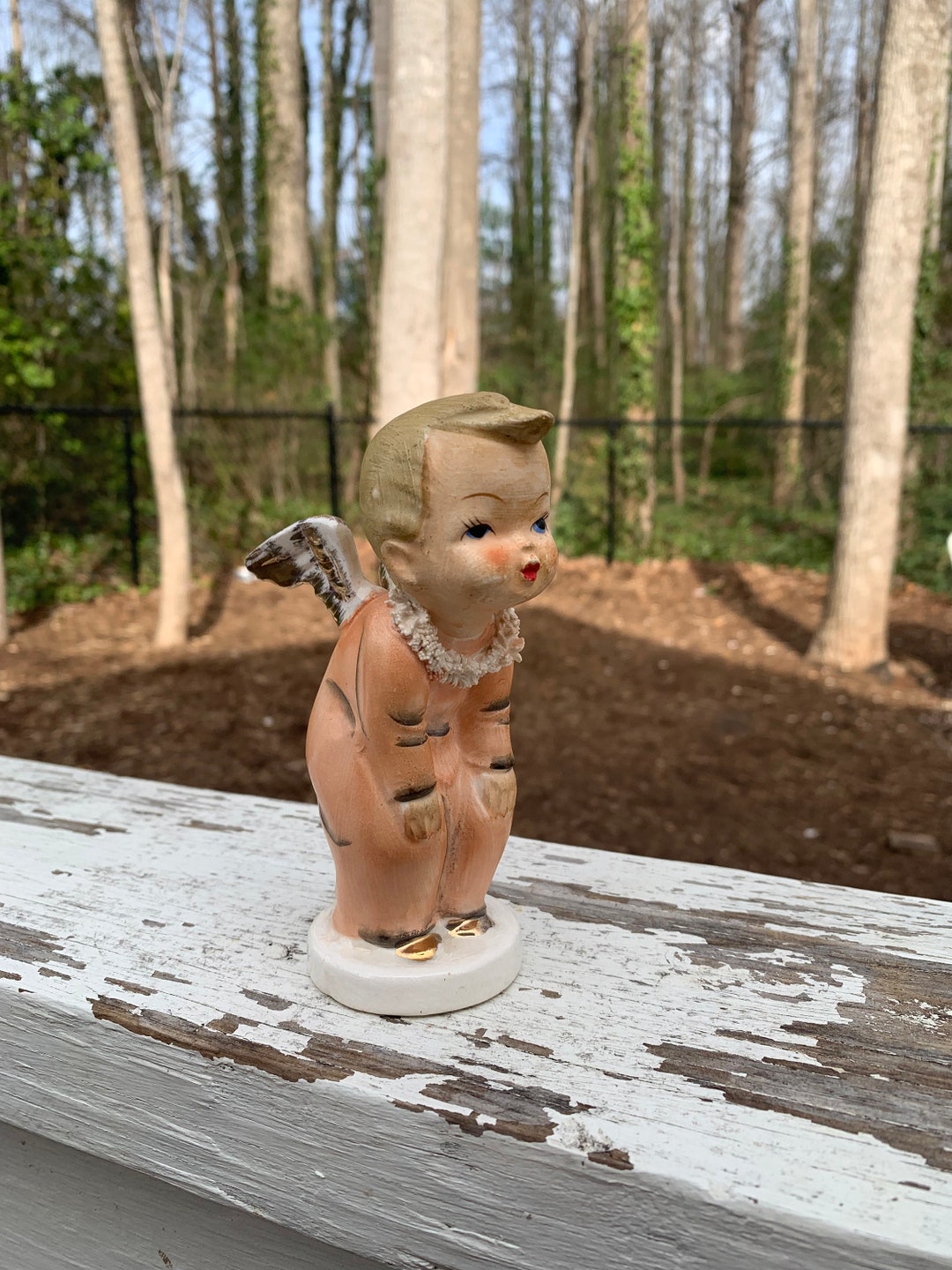 Vintage Napco Kissing Angel Boy Figurine #1626 - Mid-century ...