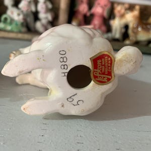 Lefton Pink Eyed Rabbit With Sticker, Holding a Vintage Wired Basket ...