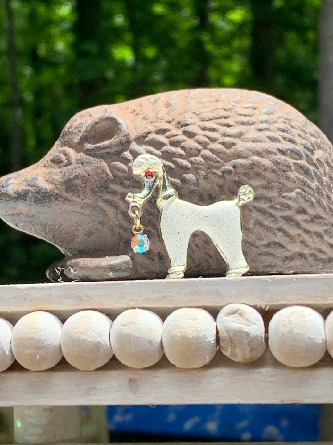 Vintage Poodle Pin, Gold Toned With Painted Front, Some Minor Paint ...